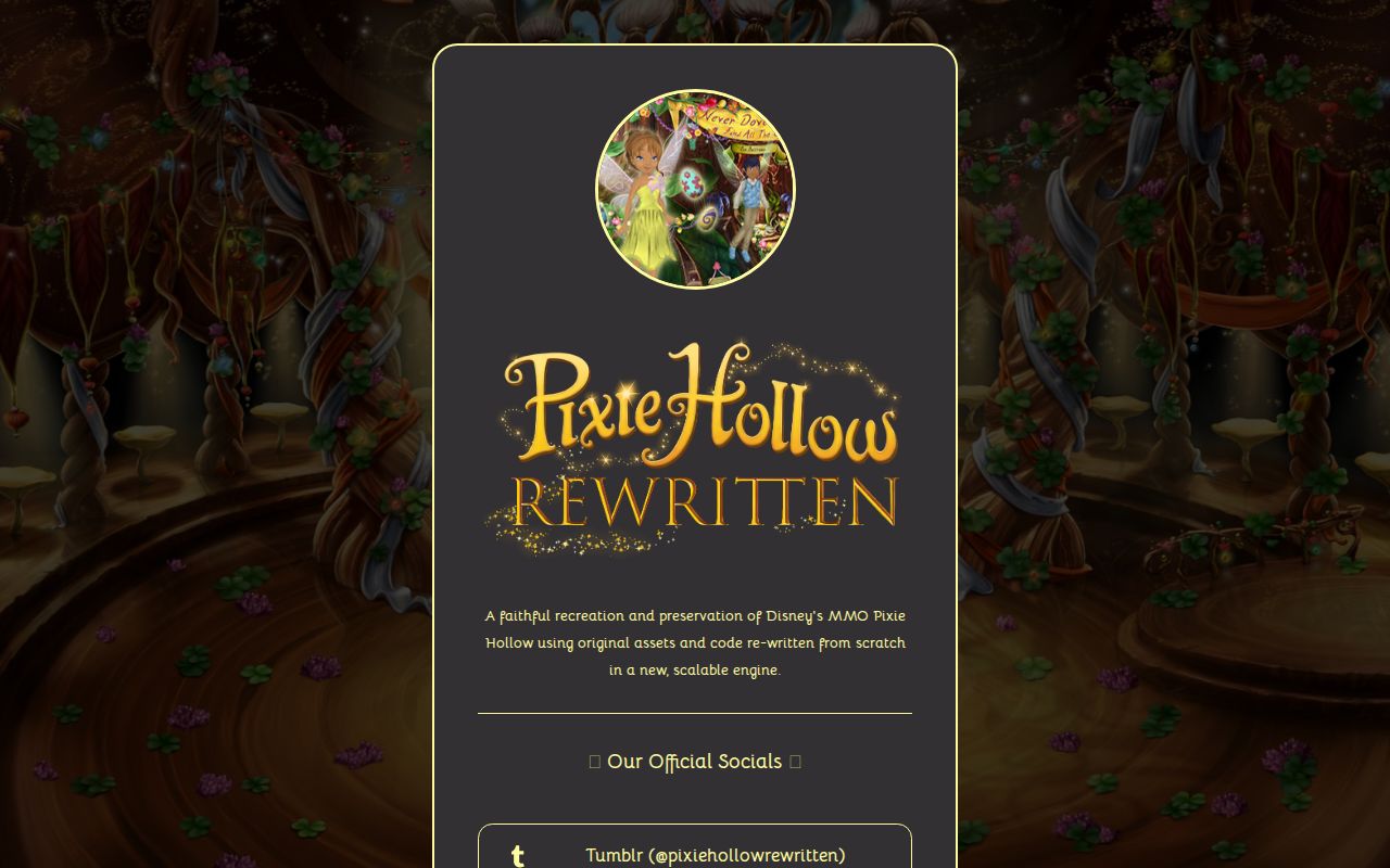 Pixie Hollow: Rewritten Carrd